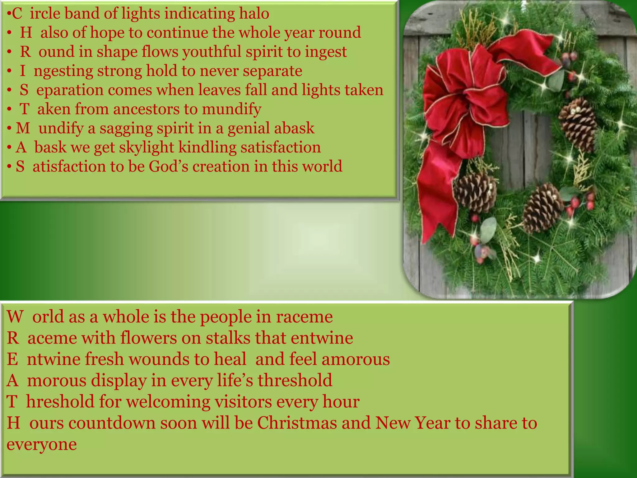 3 interesting christmas acrostic poems | PPTX