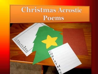 3 interesting christmas acrostic poems | PPTX