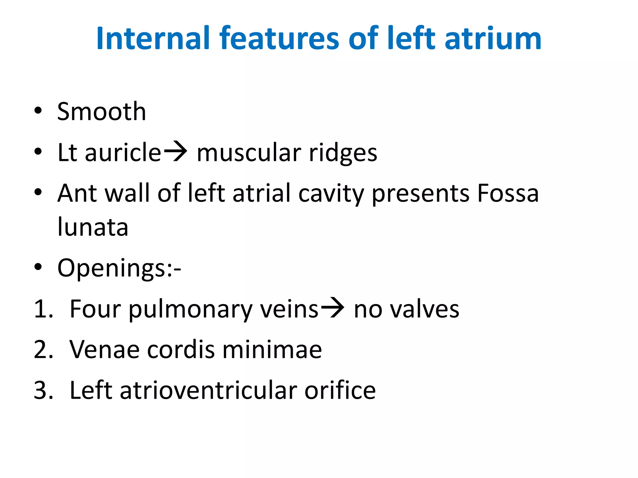 3 internal features of the heart | PPTX