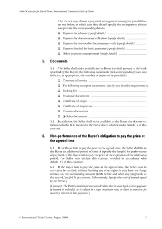 international commercial sale of goods | PDF
