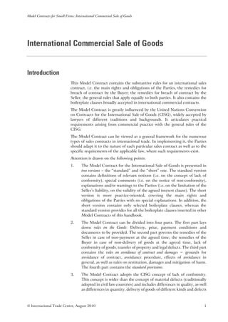international commercial sale of goods | PDF