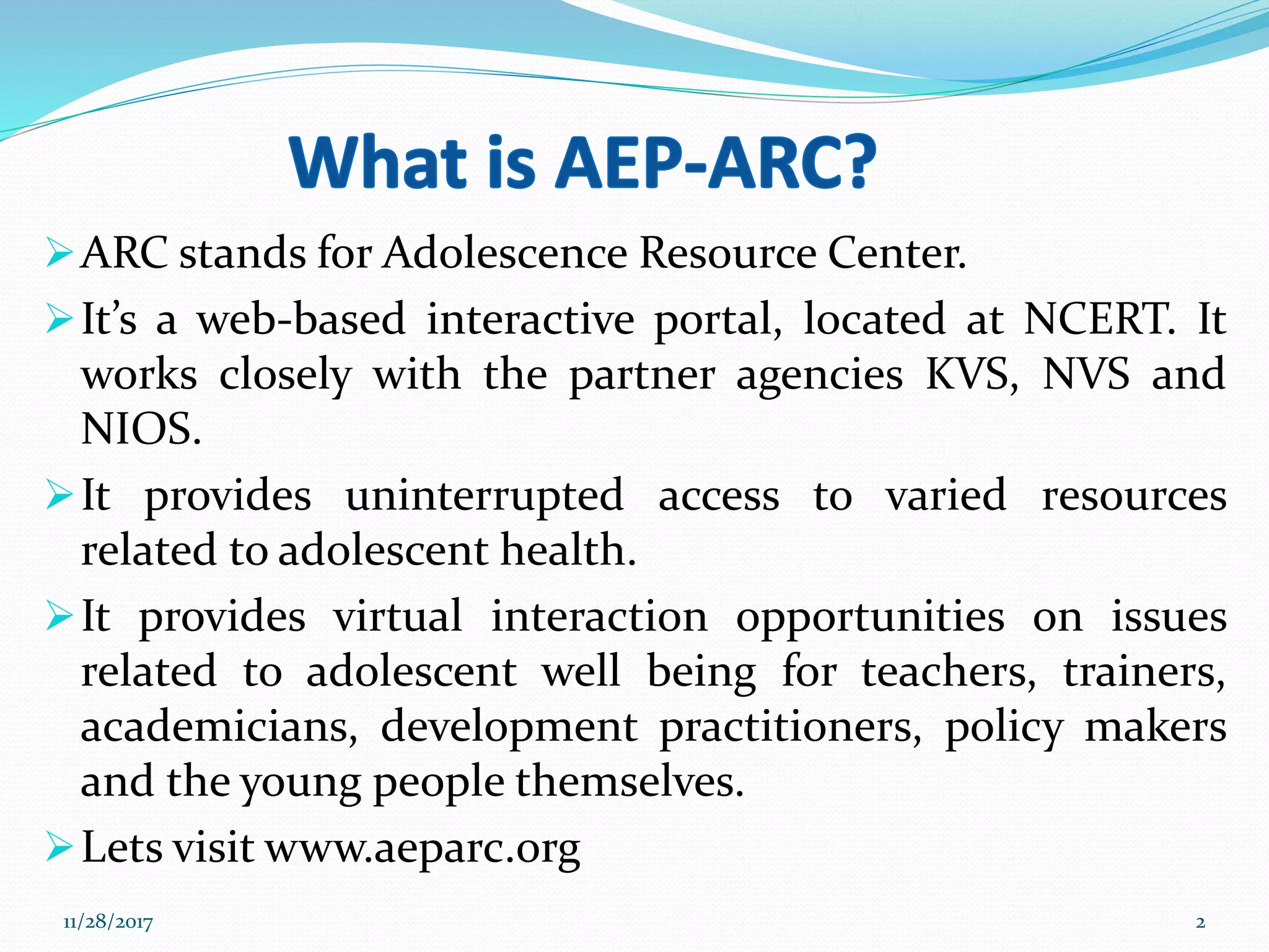 introduction to aep arc | PPTX