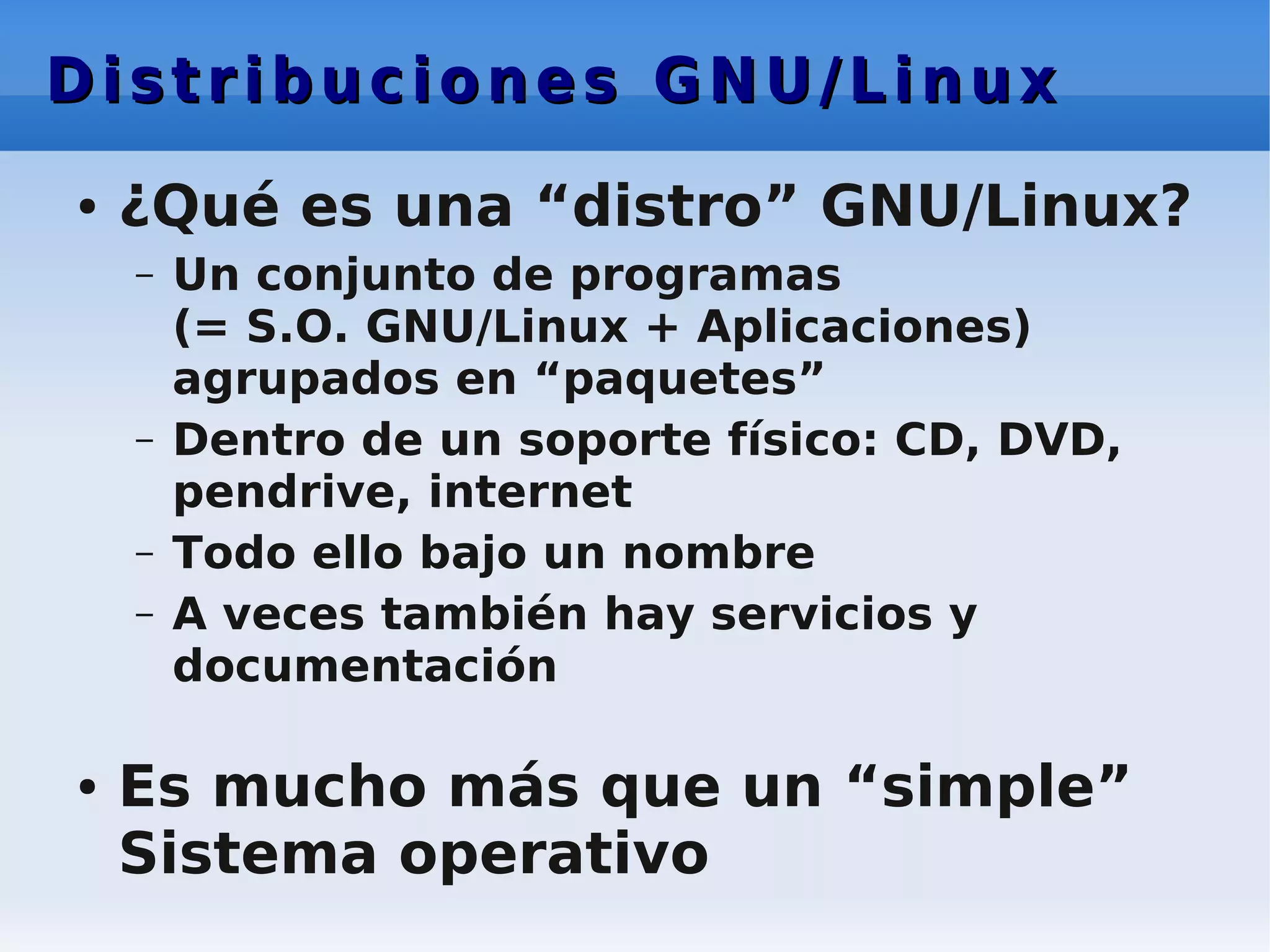 Introducción al sistema operativo gnu/linux | PPT | Descarga Gratuita