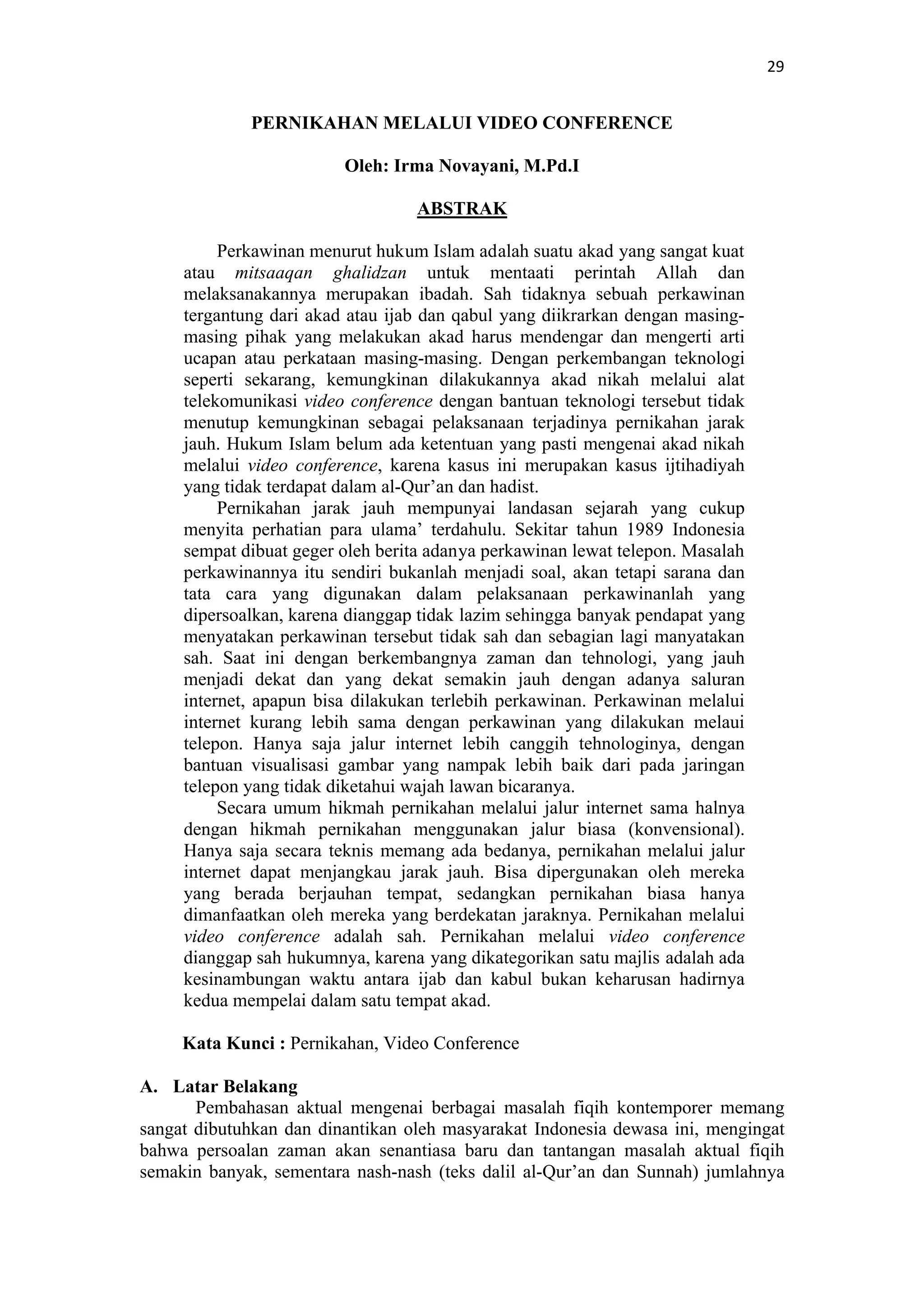 pernikahan melalui video conference | PDF