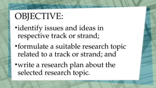 Lesson 1- Brainstorming for Research Topics | PPTX