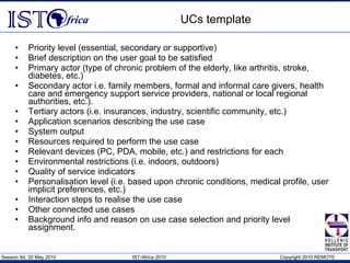 3. Use cases and scenarios for remote support of the elderly to live autonomously alone | PPT ...