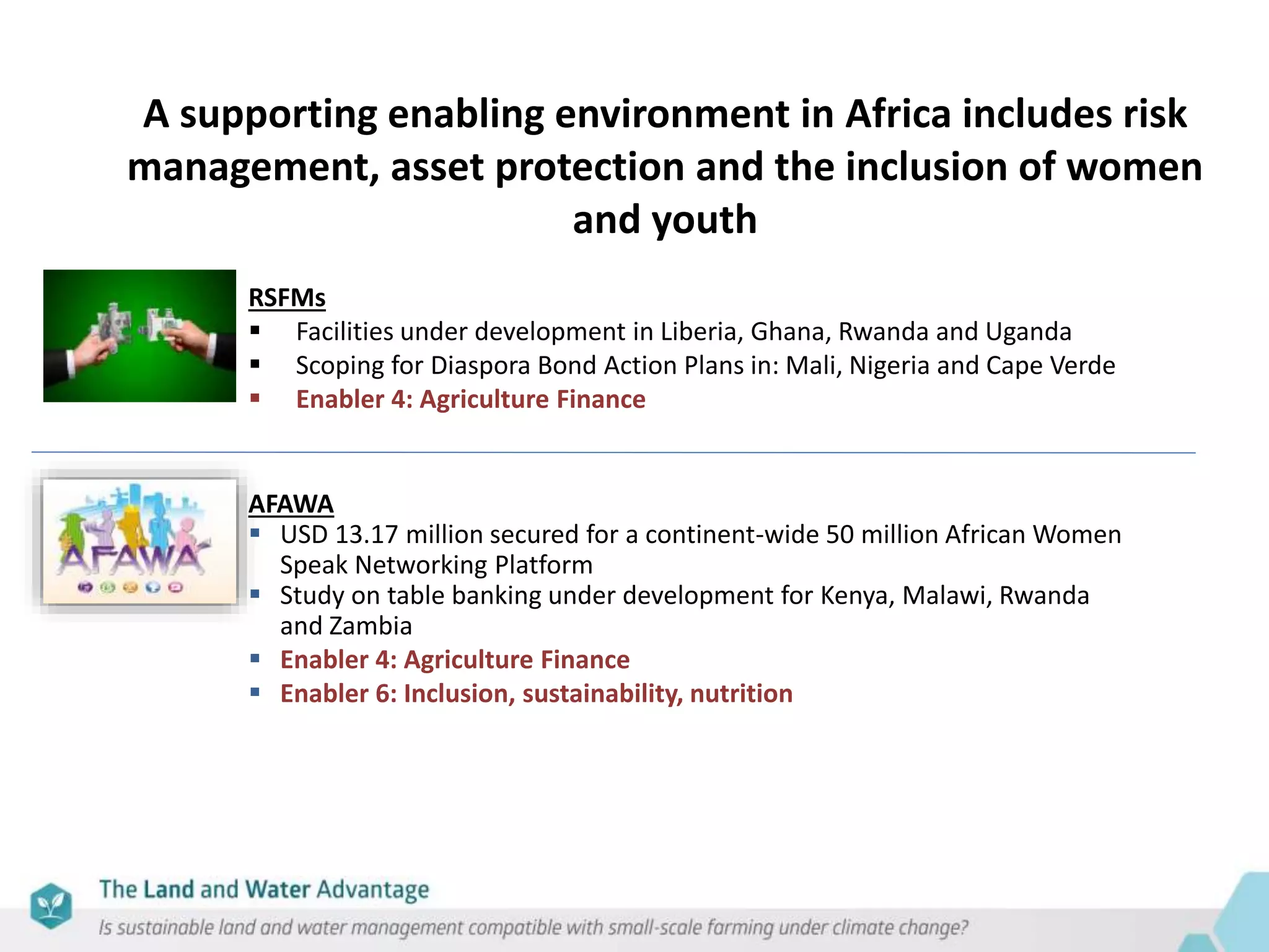 A supporting enabling environment in Africa, including role of credit ...