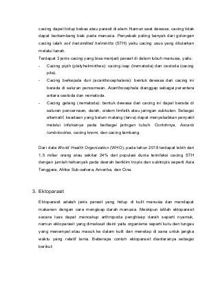 3 Jenis Parasit Yang Menyebabkan Penyakit pada Manusia