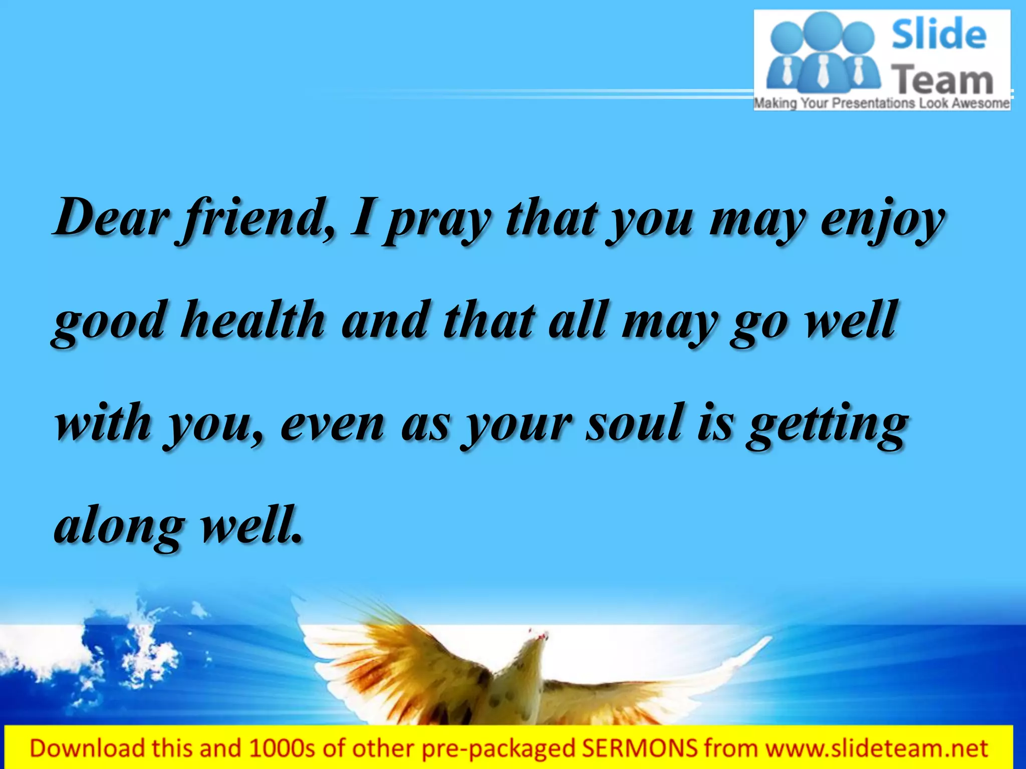 3 john 1 2 you may enjoy good health power point church sermon | PDF