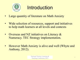 3 john mumford math anxiety | PPTX | Educational Assessment | Education