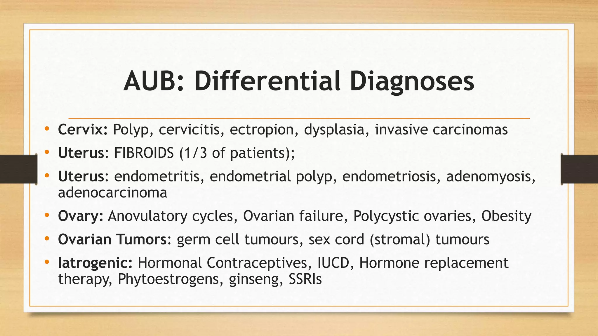 Abnormal Uterine Bleeding by Dr Kemi Dele | PPTX
