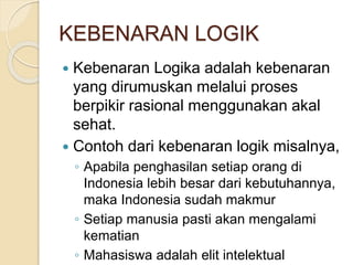3 kebenaran | PPTX