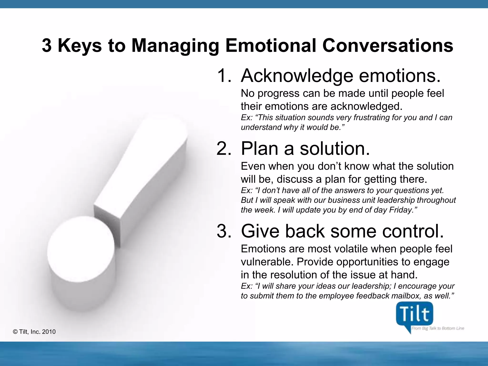 3 keys for managing emotional conversations | PPTX