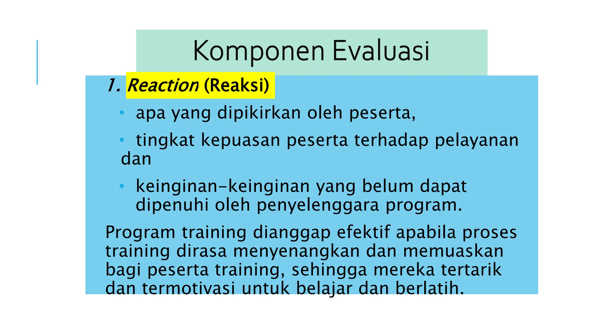 Power point Evaluasi menurut Kirk patrick | PPTX