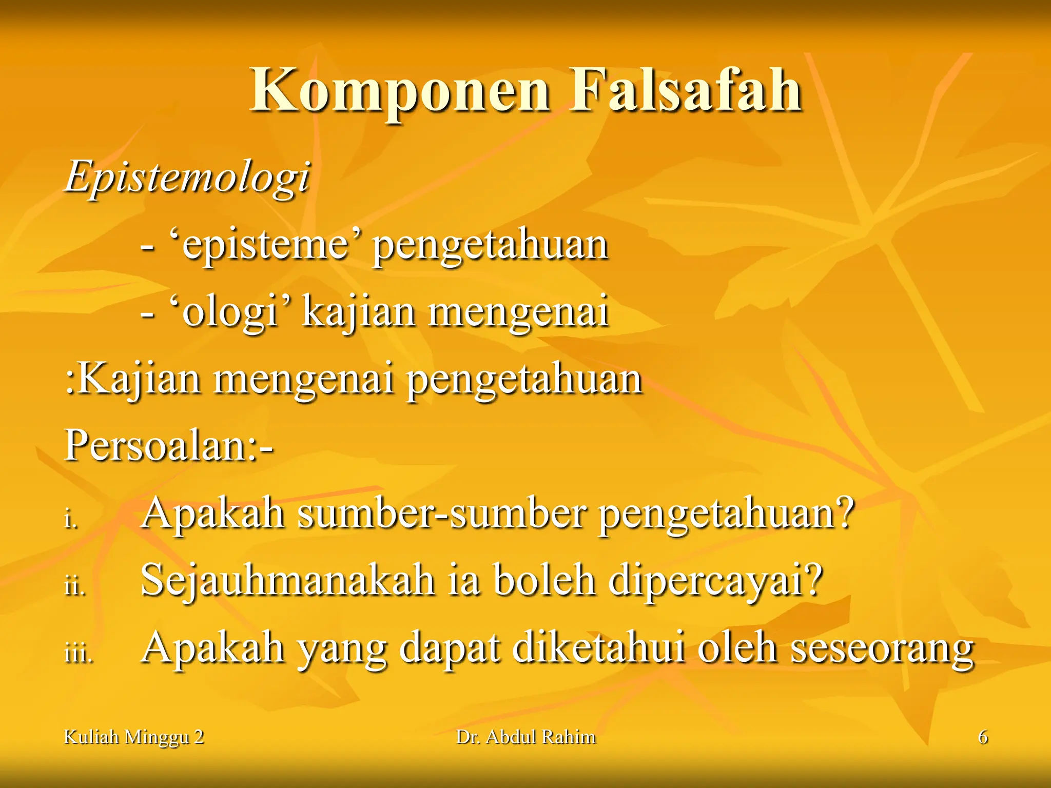 Komponen dan Aliran Falsafah Pendidikan.ppt