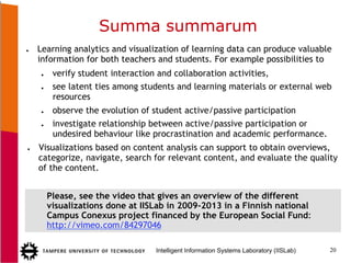 Learning Analytics and Information Visualization | PDF