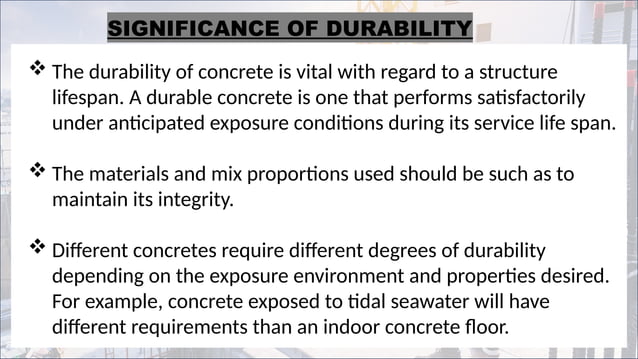 concrete_durability_ for civil engineering | PPTX