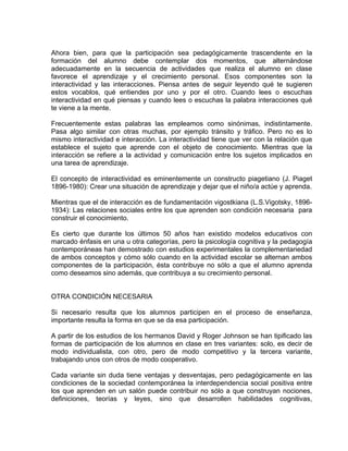 La Participacion En Clase | PDF