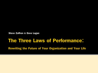 กฏ 3 ข้อในการกำหนดอนาคตตนเองและองค์กร 3 laws of performance | PDF