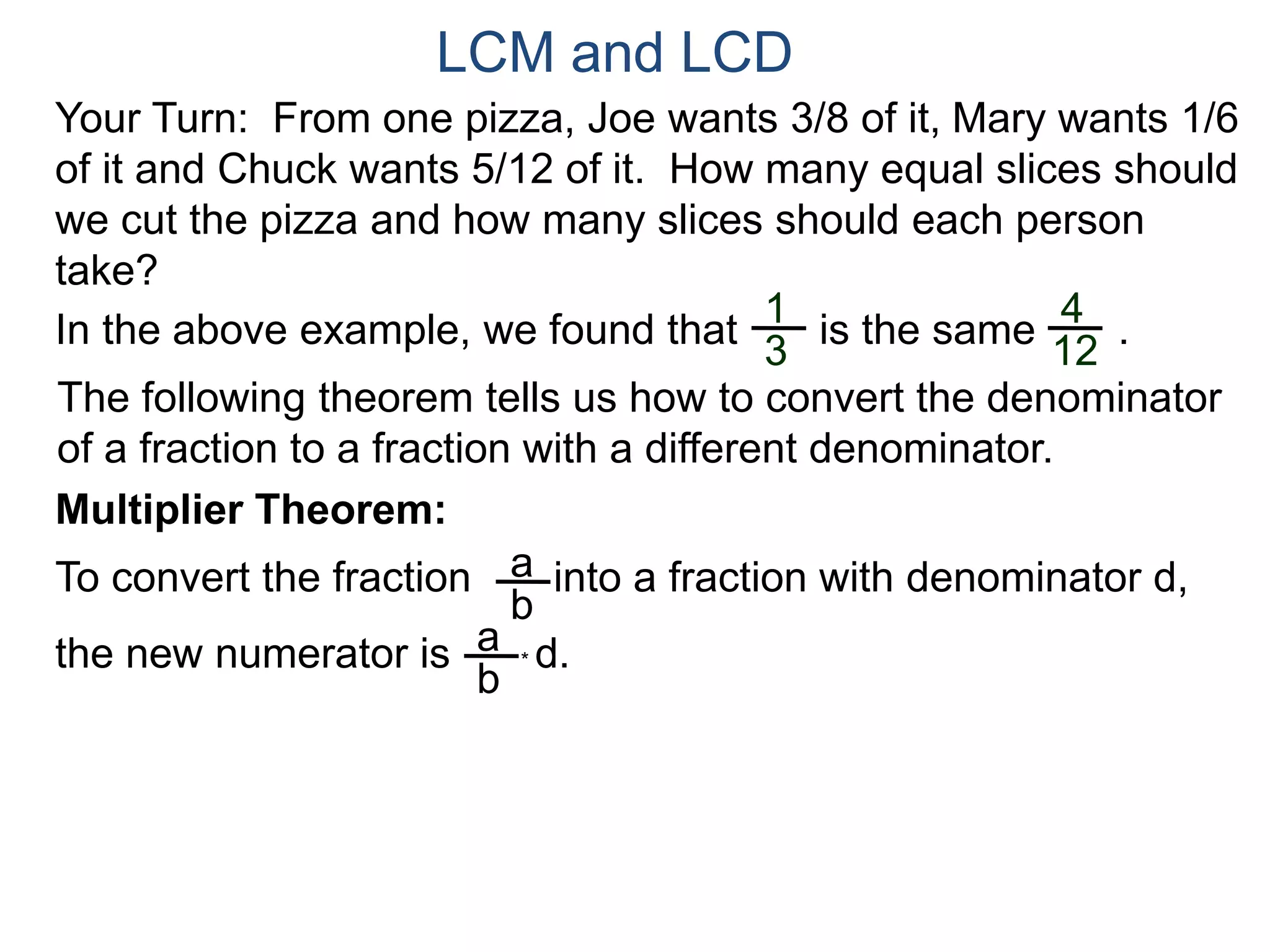 3 lcm and lcd, addition and subtraction of fractions | PPT | Free Download