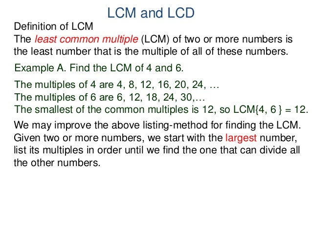 3 lcm and lcd, addition and subtraction of fractions