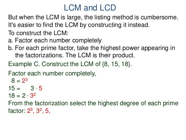 3 lcm and lcd, addition and subtraction of fractions