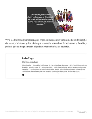 Disney y Pixar: Coco es aspiración de cualquier comunicador, publicista ...