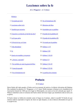 E.J. Waggoner y Jones 3 "lecciones de fe" | PDF
