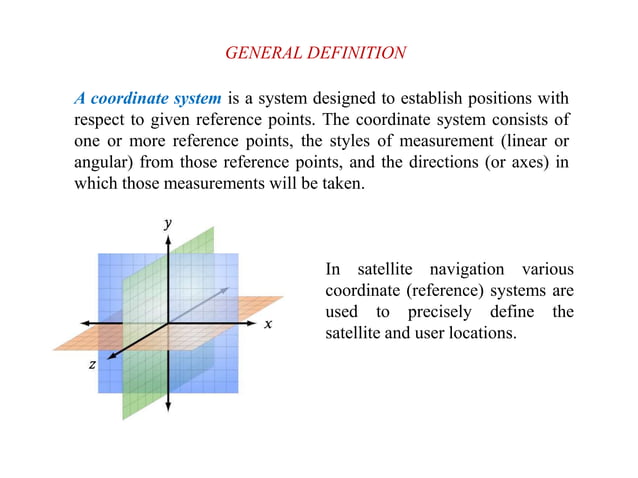 Coordinate systems (Lecture 3) | PPT | Free Download