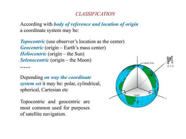 Coordinate systems (Lecture 3) | PPTX