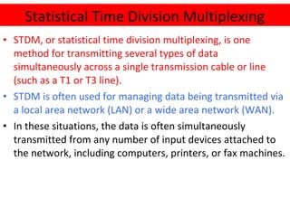 Applications of Time Division multiplexing : statistical TDM | PPT