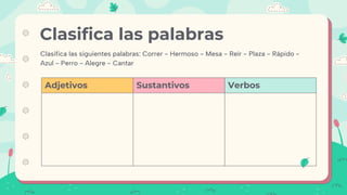 Lenguaje Adjetivos, sustantivos y verbos | PDF