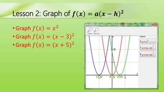 3 lesson 2 graphs of quadratic function | PPT