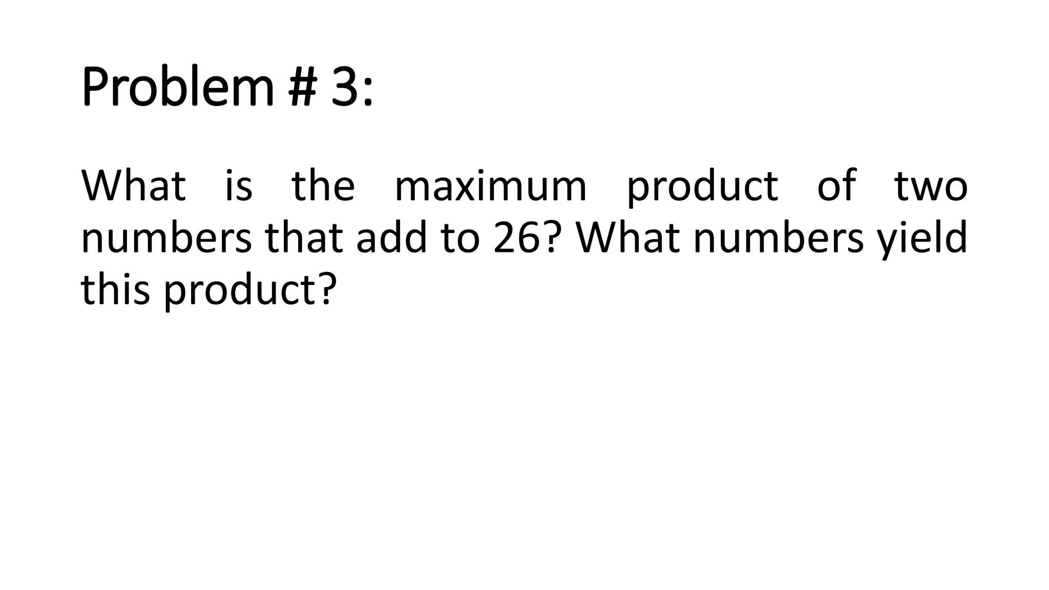 3 Lesson 3 Problems Involving Maximum And Minimum Points Ppt 