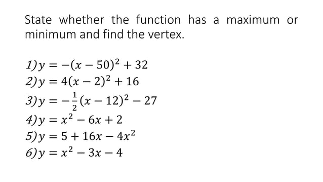 3 lesson 3 problems involving maximum and minimum points | PPT