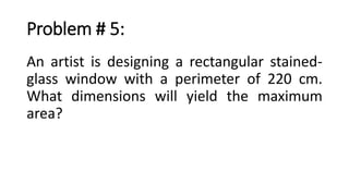 3 lesson 3 problems involving maximum and minimum points | PPTX