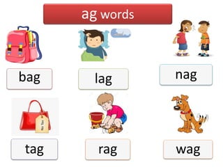Three etter words with pictures Sr Kg | PPTX