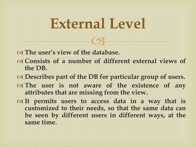 3 Level Architecture | PPTX | Databases | Computer Software and Applications