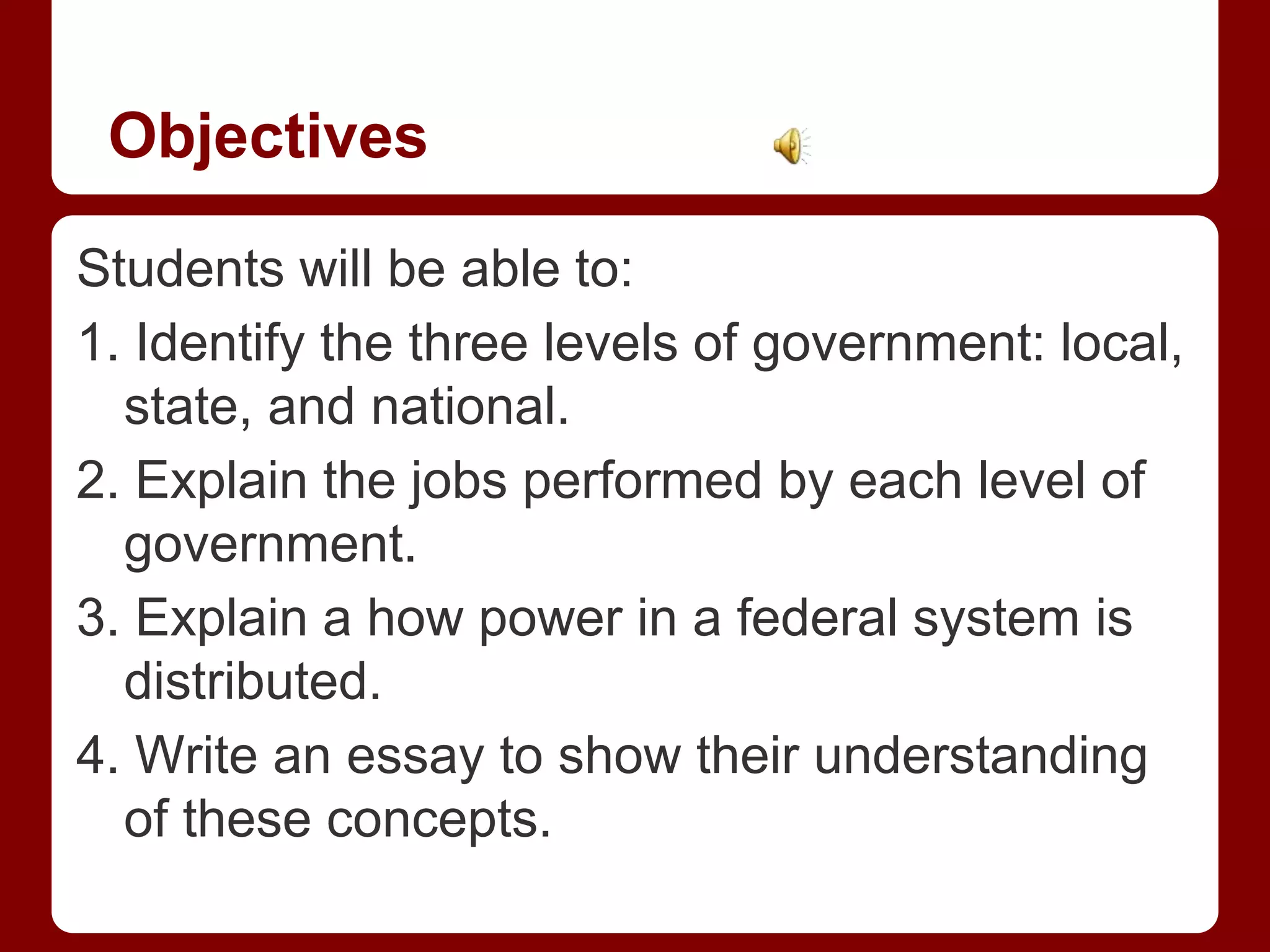 3 levels of government & federalism part 1 audio | PPT