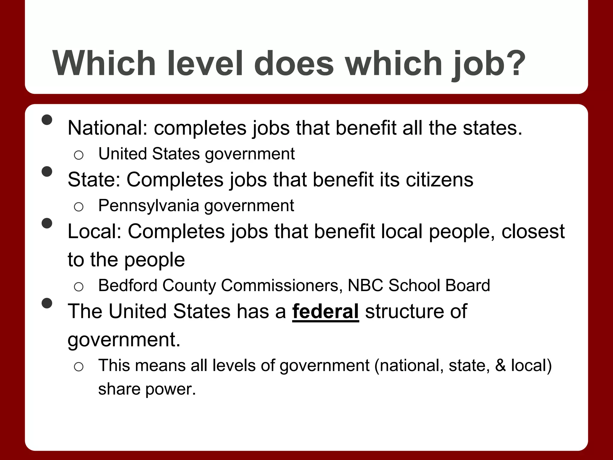 3 levels of government & federalism part 1 audio | PPT