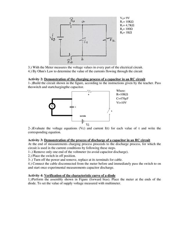 Sesión de Laboratorio 3: Leyes de Kirchhoff, Circuitos RC y Diodos | PDF | Consumer Electronics ...