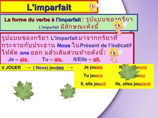 3 พื้นฐานl'imparfait | PPS