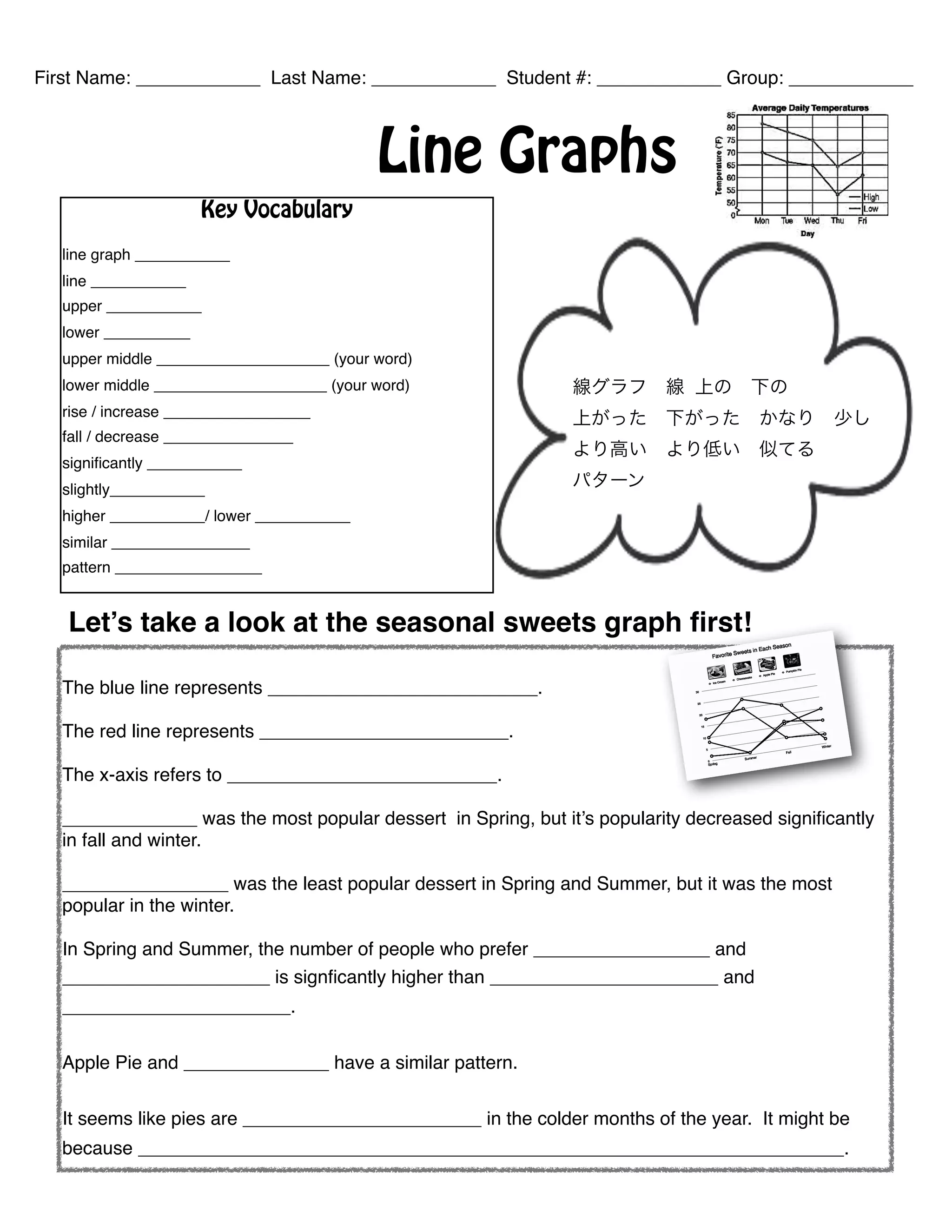 3 line graph worksheet | PDF