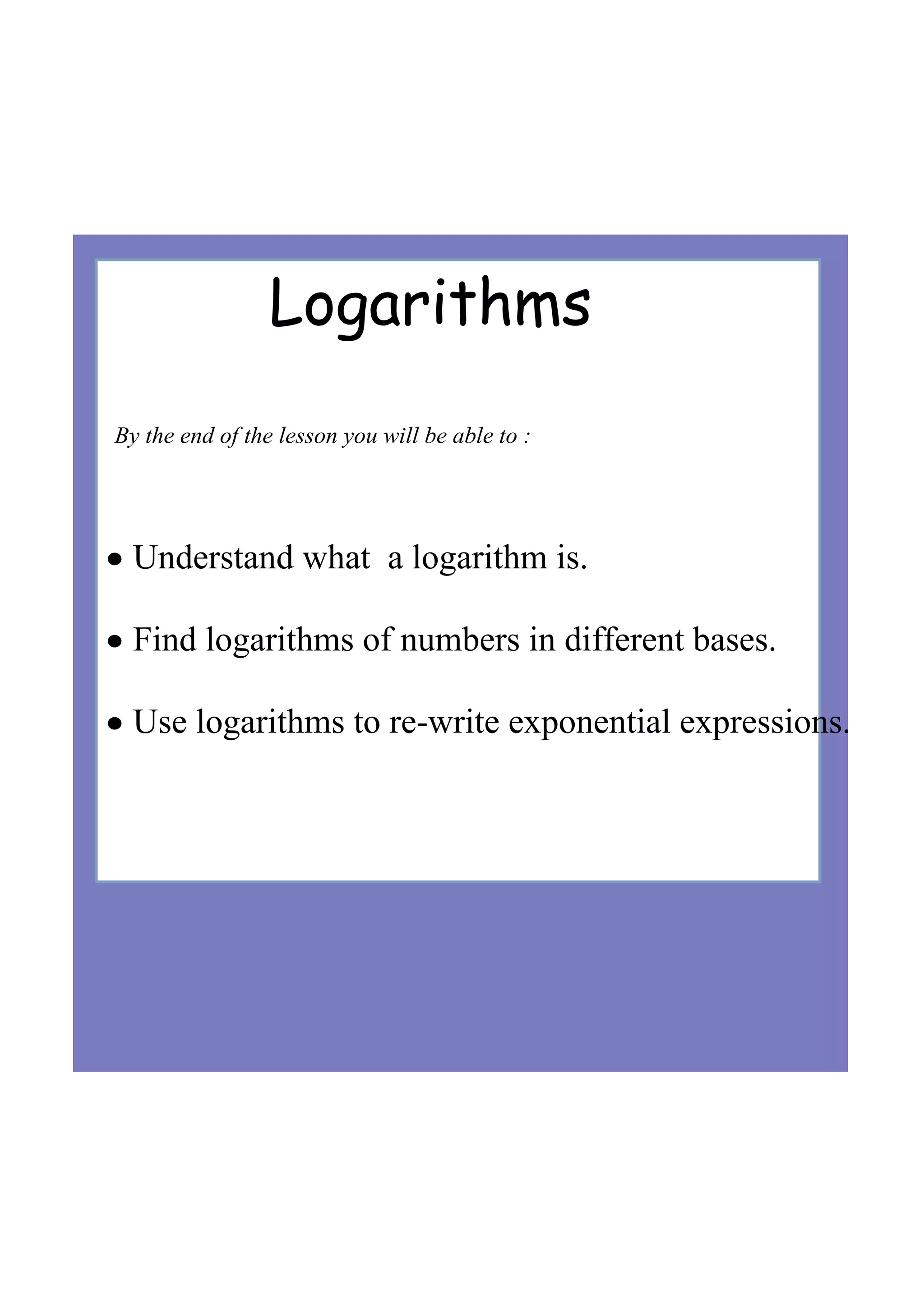 3) logarithm definition | PDF
