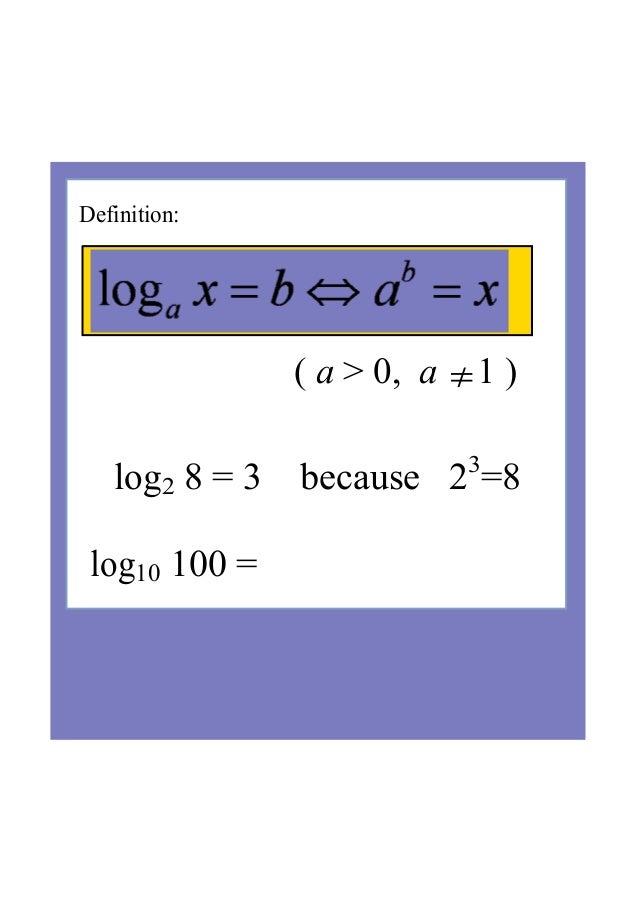 3) logarithm definition