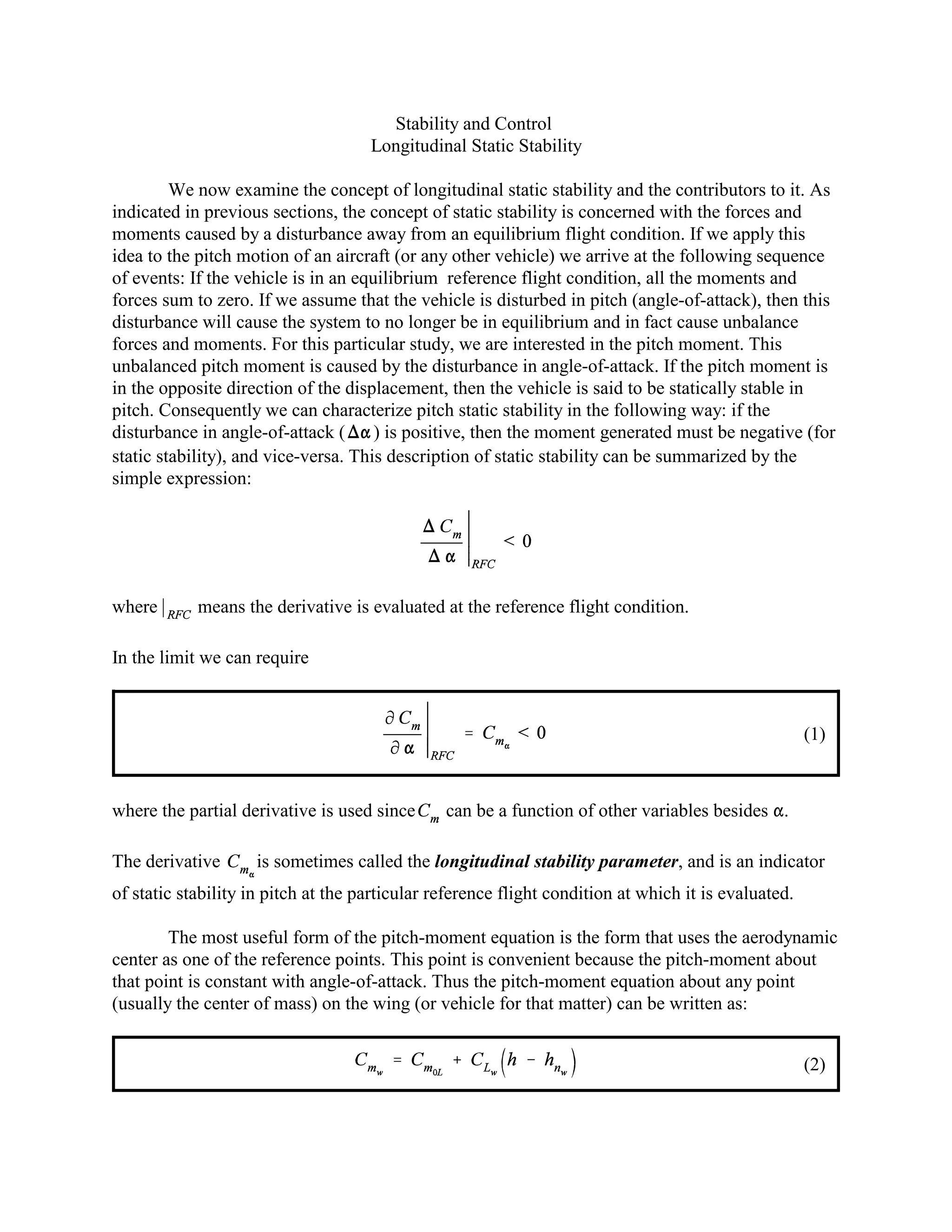 3 longitudinal static stability 6 | PDF
