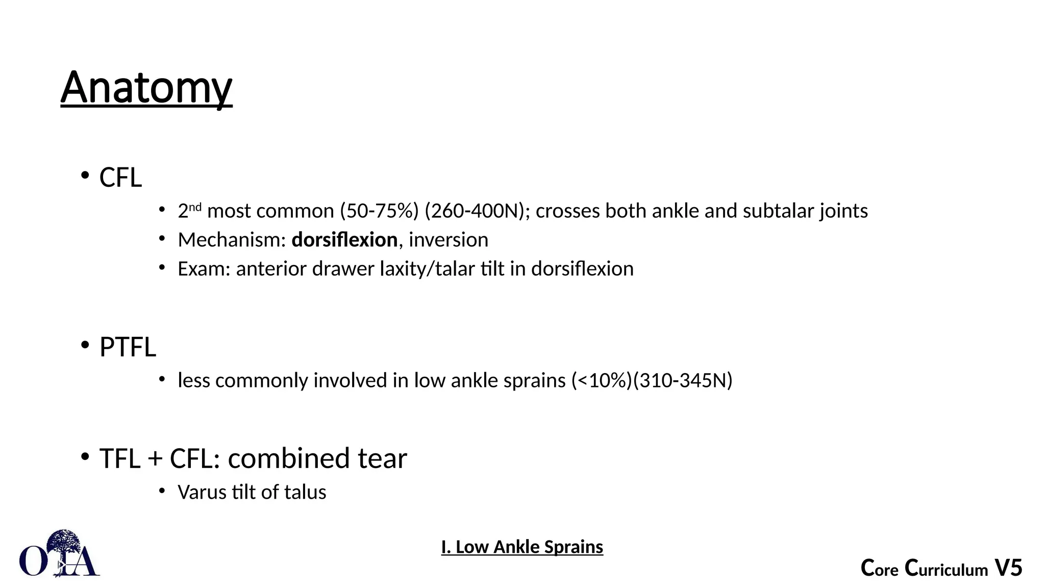 3 Lower Extremity Foot and Ankle Ligamentous Tendon Injuries about the ...