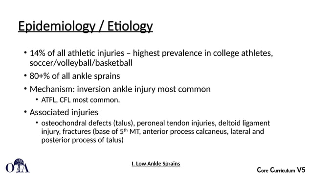 3 Lower Extremity Foot and Ankle Ligamentous Tendon Injuries about the ...
