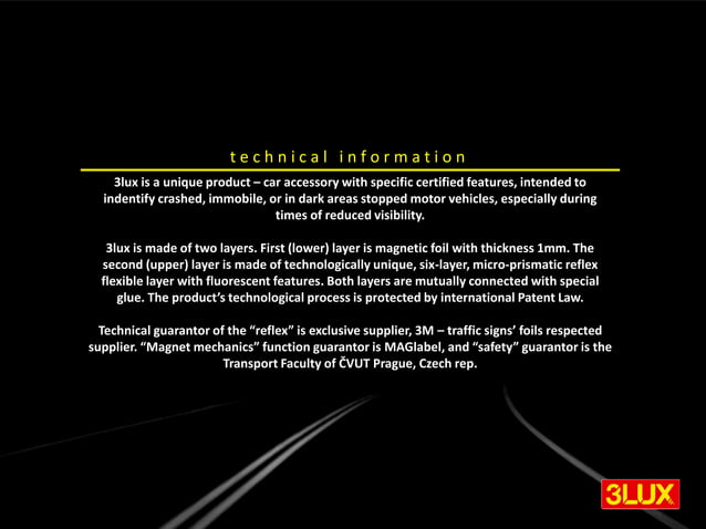3LUX - Magnetic reflective triangle | PPT