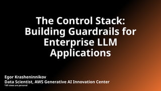 [DSC Europe 25] Egor Krasheninnikov - The Control Stack: Building ...